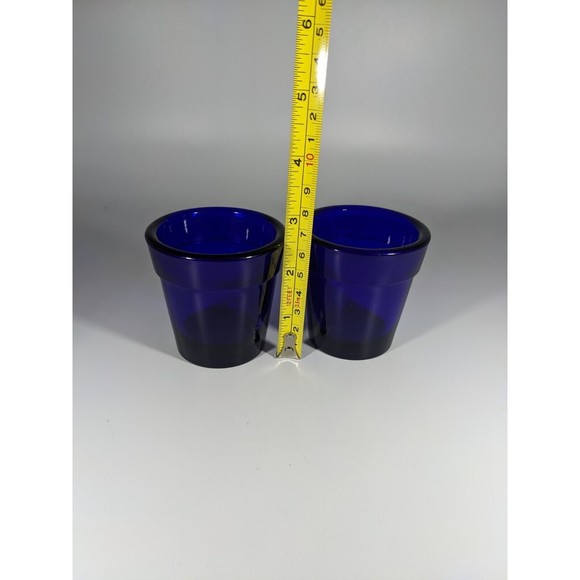 Unmarked | Accents | 2 Vintage Cobalt Blue Miniature Glass Flower Pots ...